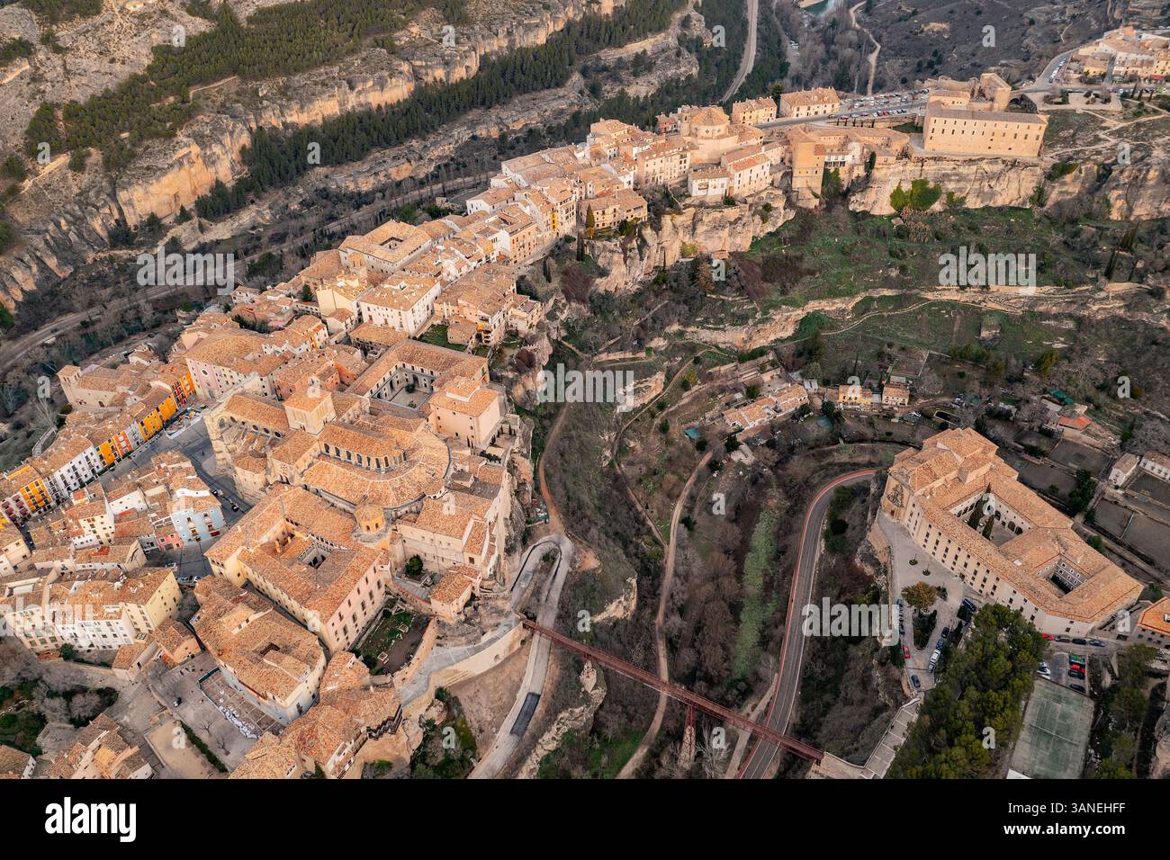 Aerial view of Cuenca, a small town built on the rocks in Spain Stock ...