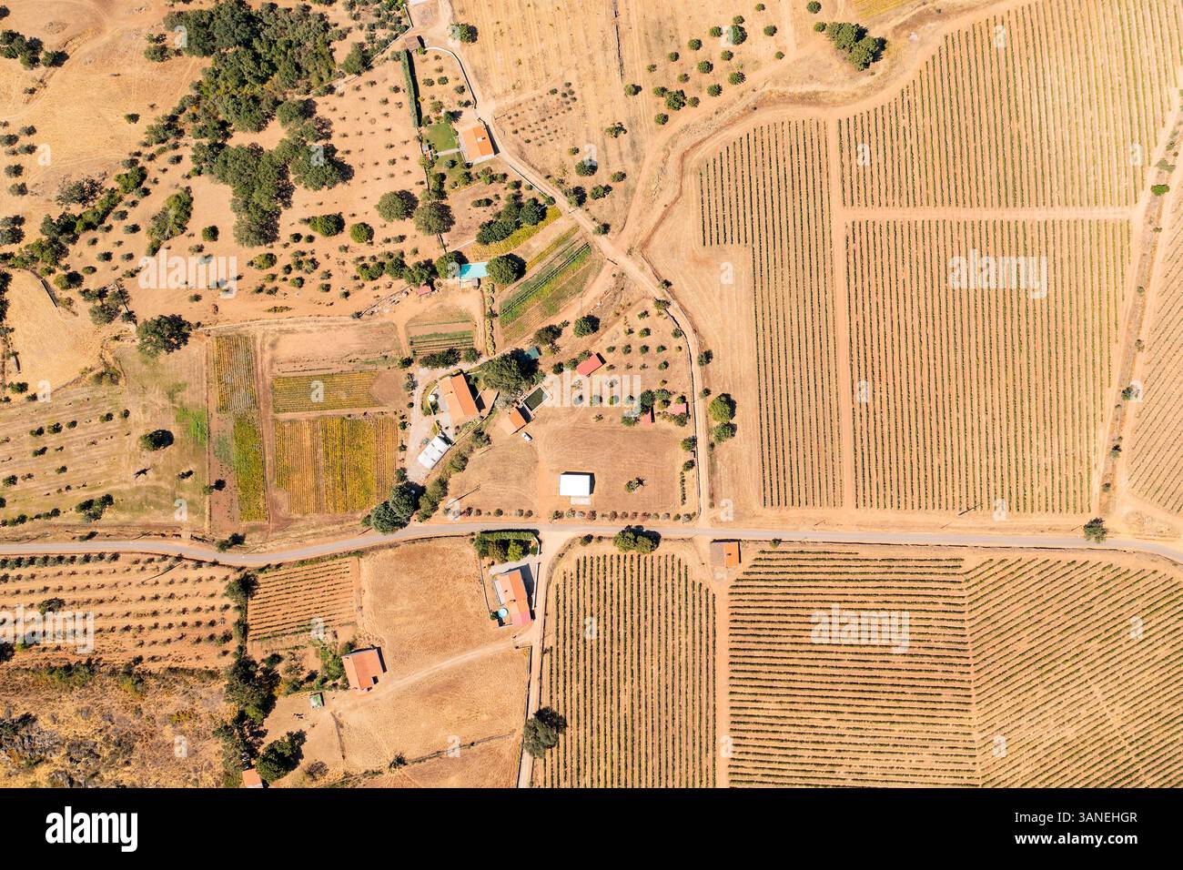 Aerial view of a farm house in countryside, Portalegre, Portugal Stock ...
