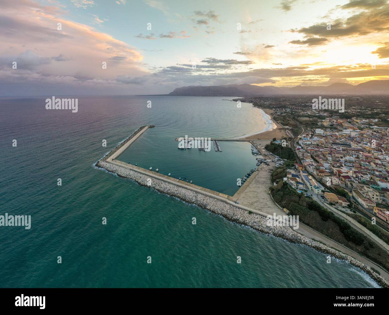 Aerial view of Balestrate coastal town, Sicily Stock Photo - Alamy