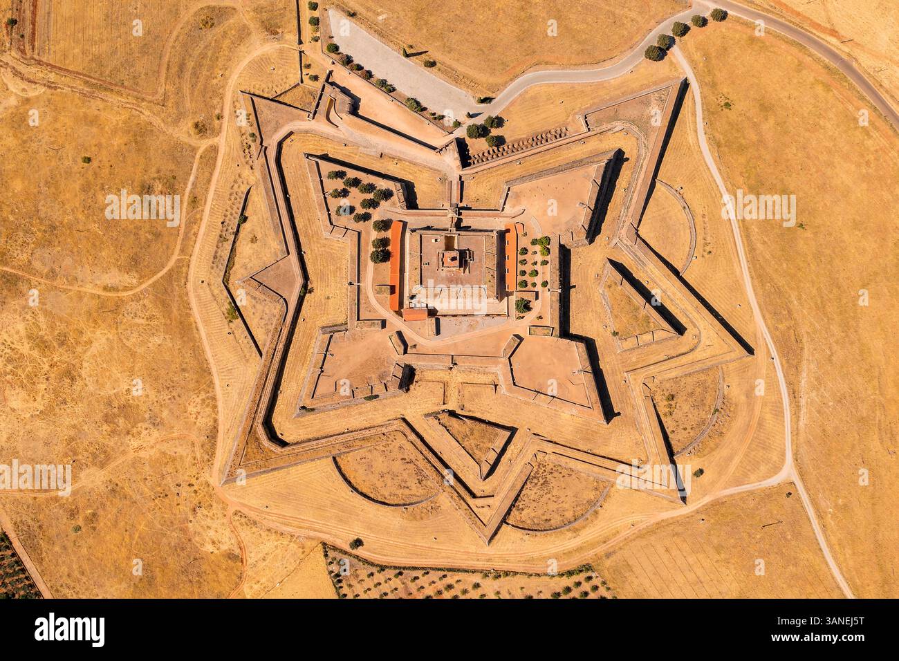 Aerial view of Forte de Santa Luzia, a castle in Elvas, Portugal Stock ...