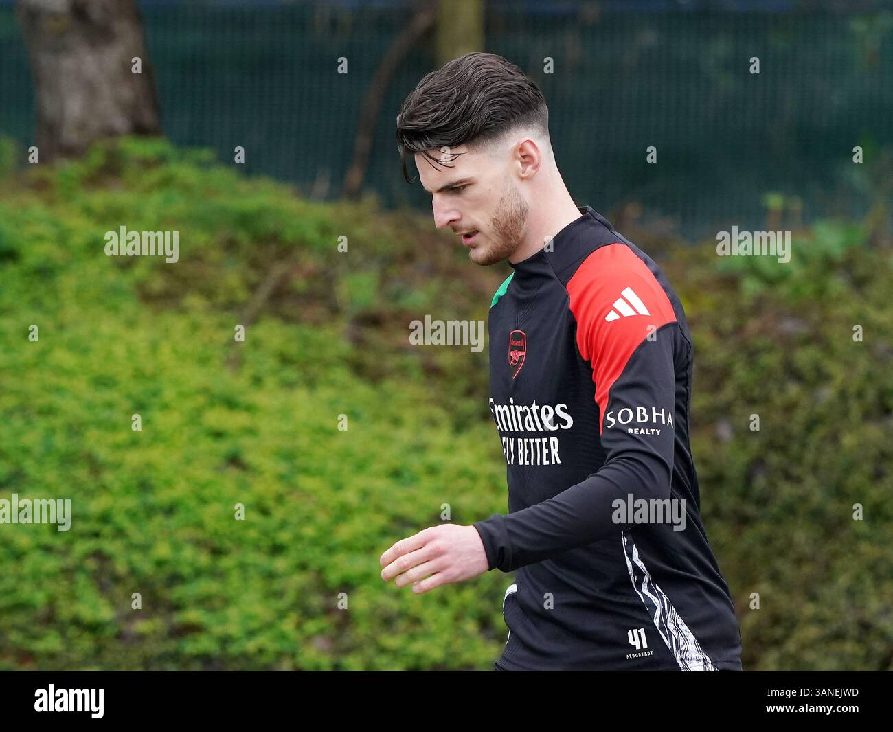 Arsenal's Declan Rice during a training session at the Sobha Realty ...