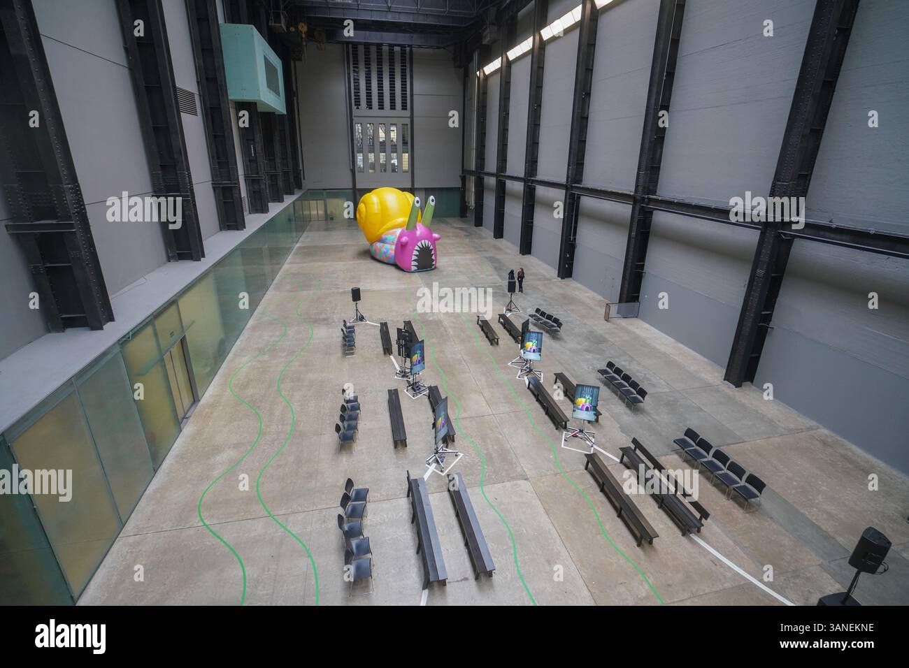 London UK 15 April 2025. A larger-than-life, colourful snail sculpture ...