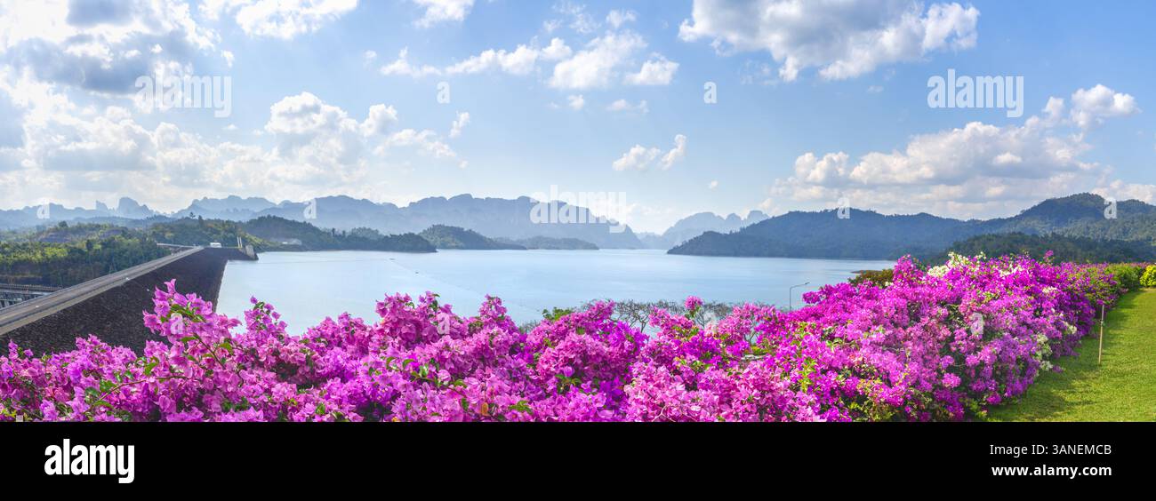 Panorama landscape in Thailand - Rachaphrapha Dam in Phang Nga province ...