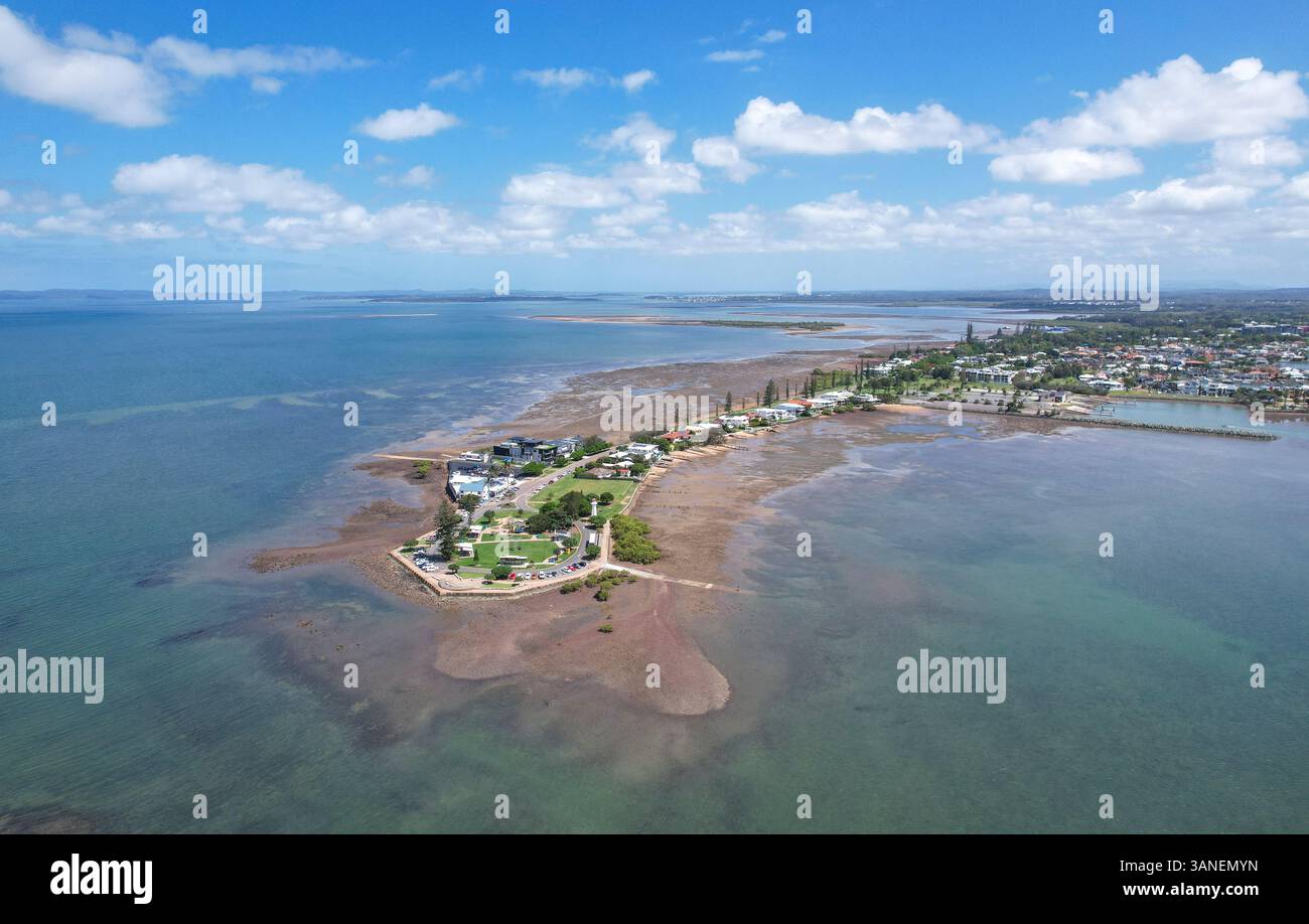 Aerial view of old Cleveland Lighthouse and Cleveland Point Recreation ...