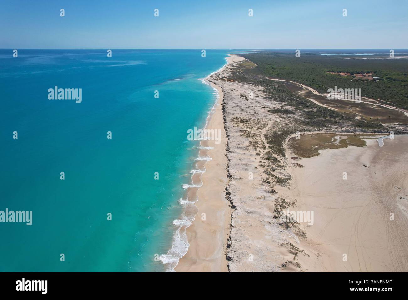 Aerial view of beautiful Coconut Well Lagoon with turquoise waters and ...