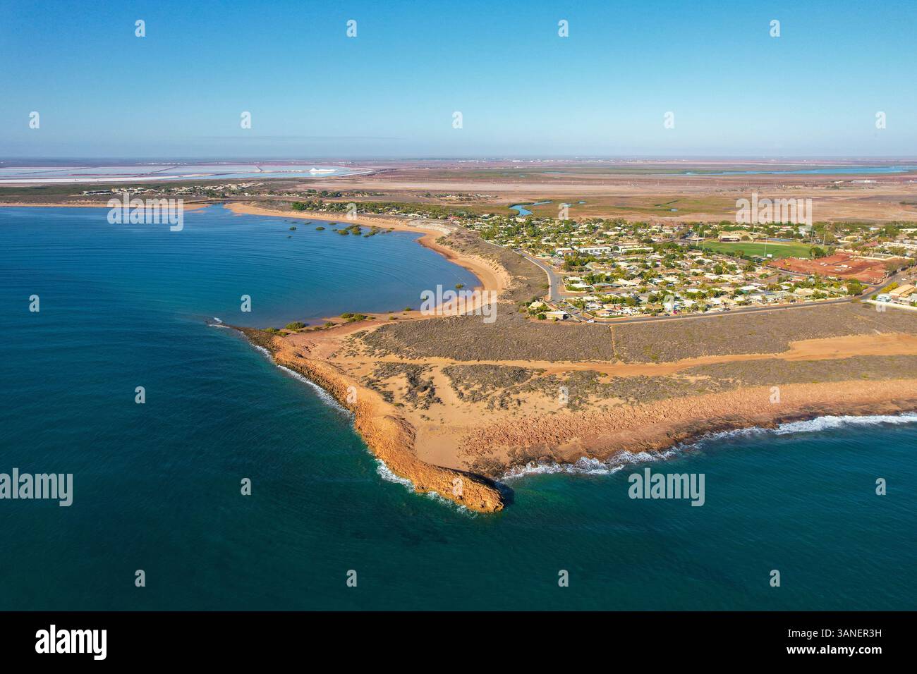 Aerial view of the beautiful coastline and sandy beach with tranquil ocean waves, Rock of Ages ...