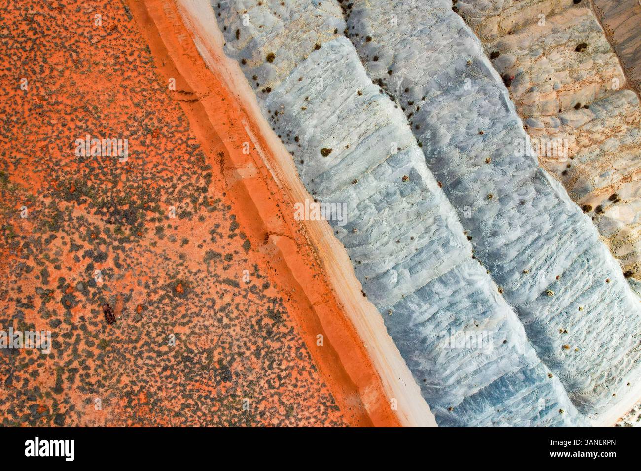 Aerial view of beautiful saline salt formations and textures, Great ...