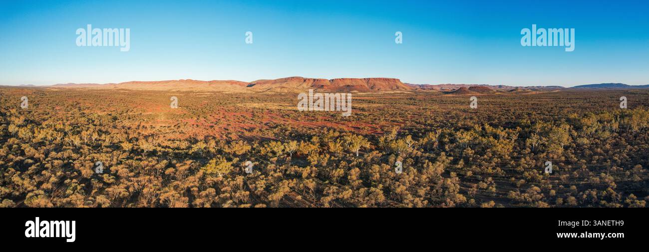 Aerial view of breathtaking karijini national park with rugged ...