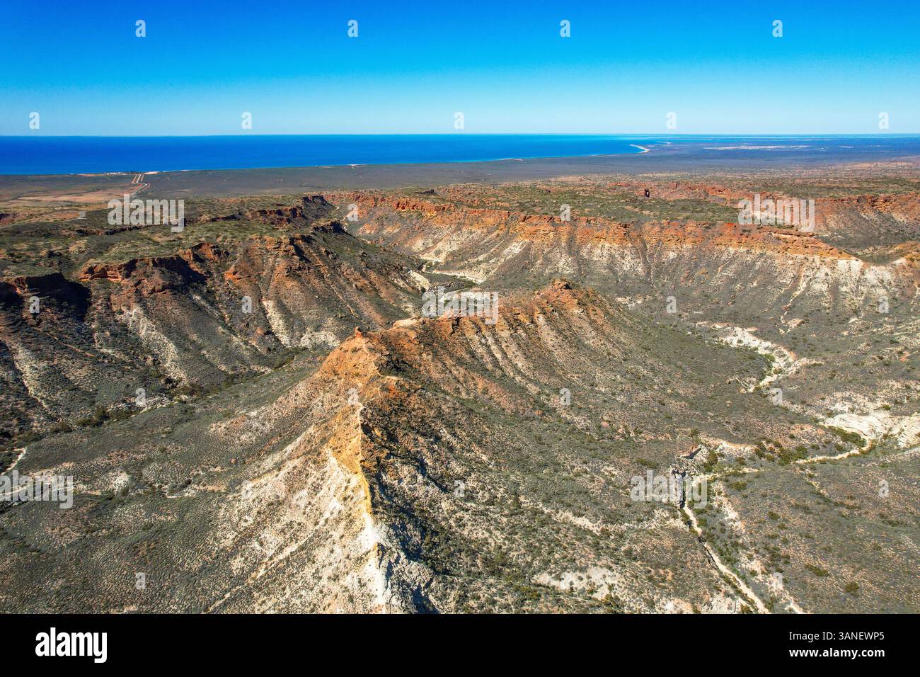 Aerial view of the rugged Charles Knife Canyon and Gorge with ...