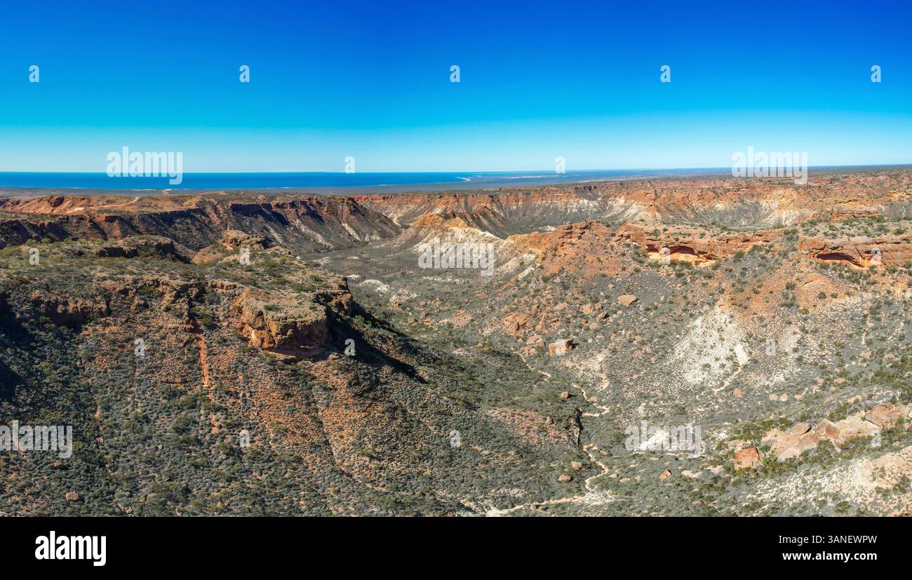 Aerial view of breathtaking Charles Knife Canyon and Gorge with rugged ...