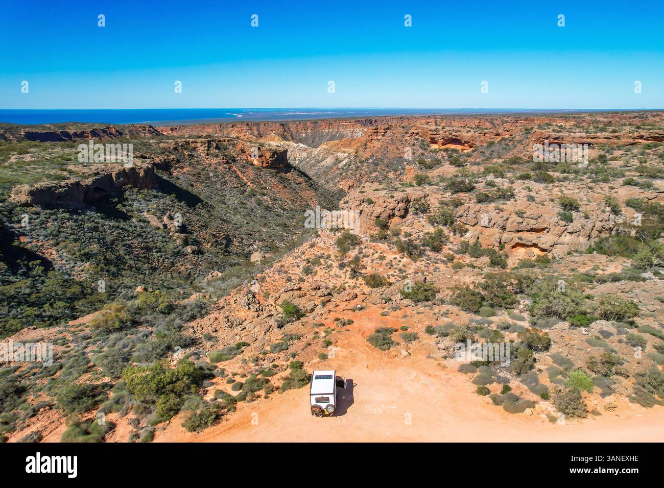 Aerial view of rugged Charles Knife Canyon and Gorge with a scenic ...