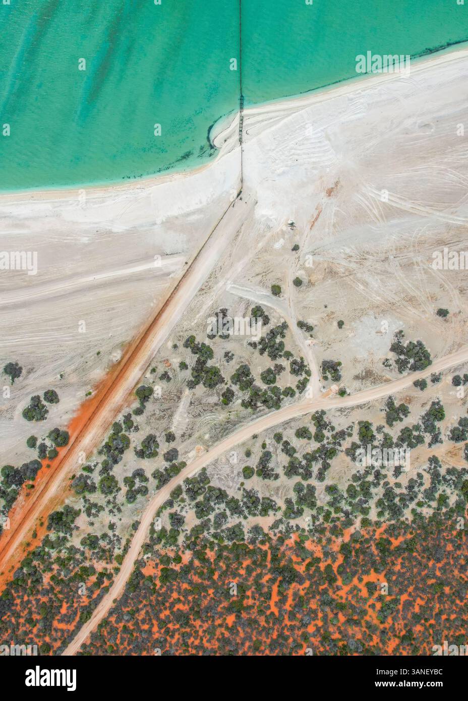 Aerial view of serene Shell Beach with turquoise water and sandy ...