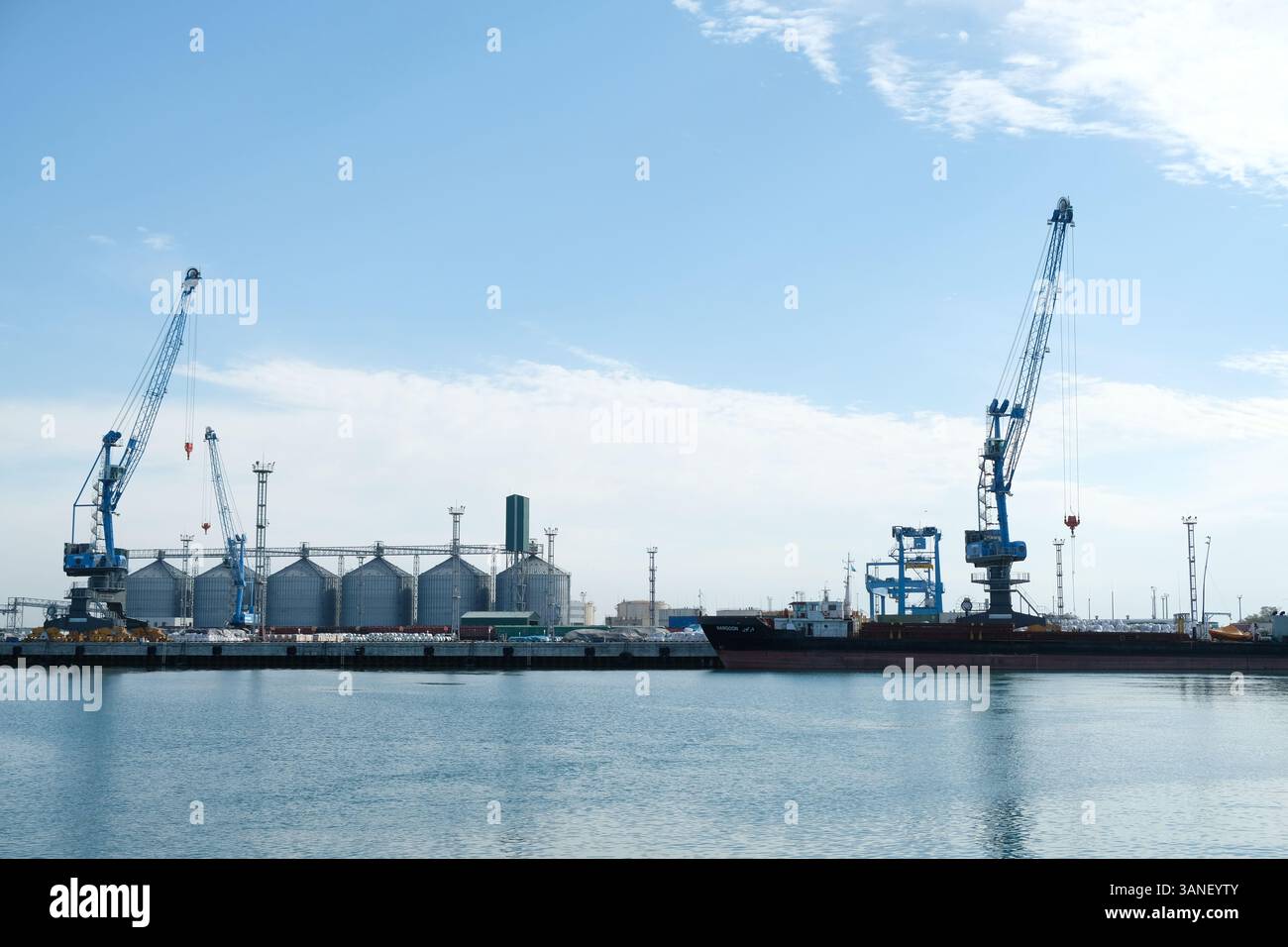 Aktau cargo port. The Caspian Sea Stock Photo - Alamy