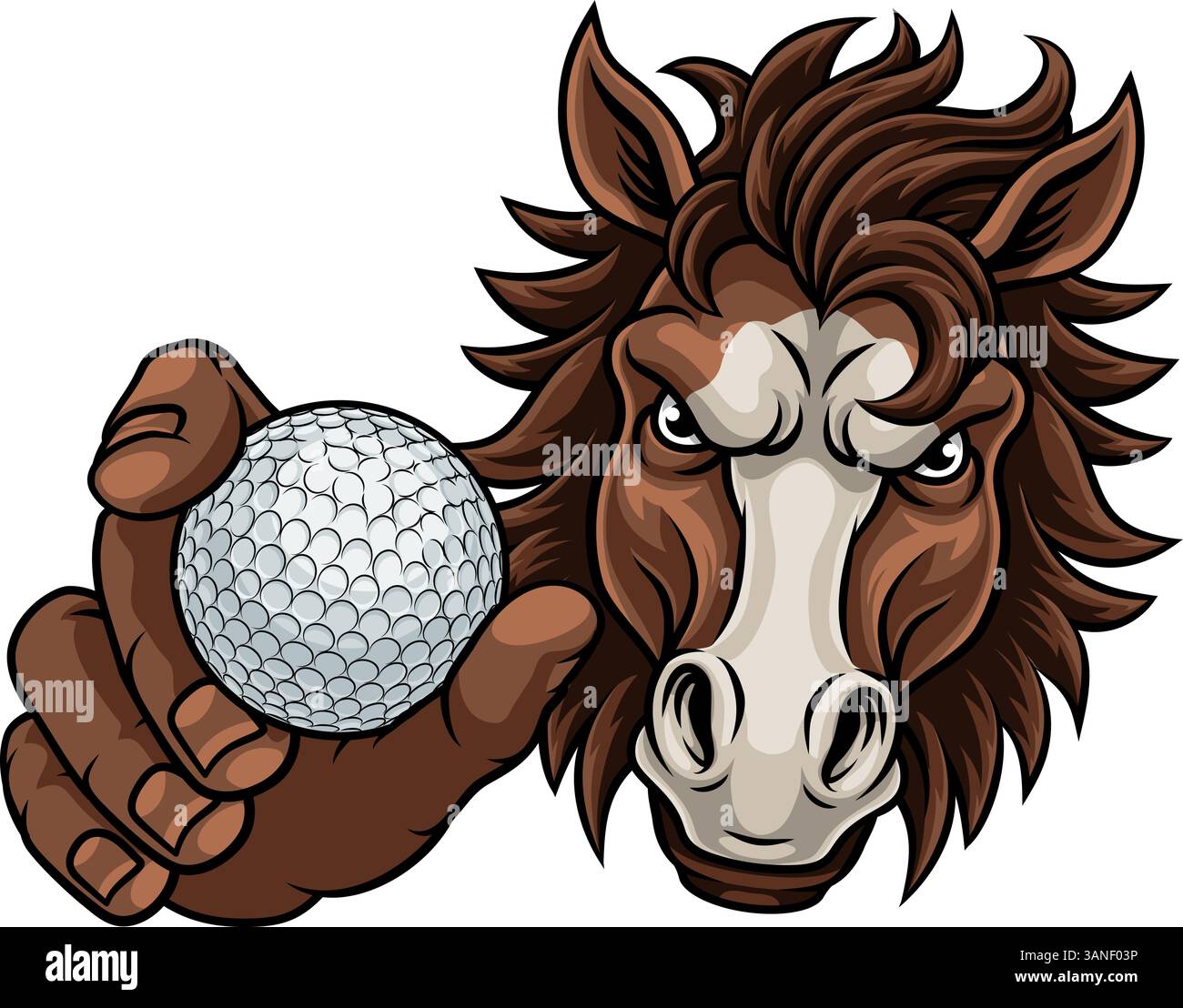 Horse Mustang Stallion Golf Sports Team Mascot Stock Vector Image & Art ...