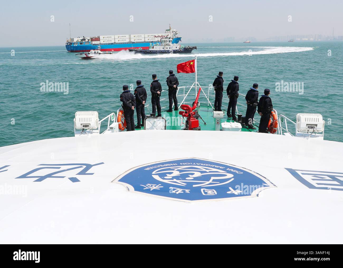 QINGDAO, CHINA - APRIL 15, 2025 - Joint law enforcement operation ...