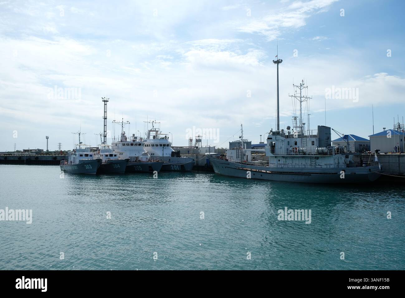 Aktau cargo port. The Caspian Sea Stock Photo - Alamy