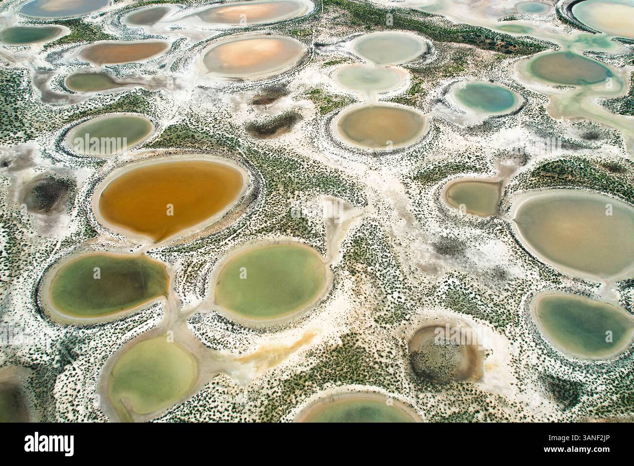 Aerial view of abstract dry lakes with beautiful shapes and forms ...