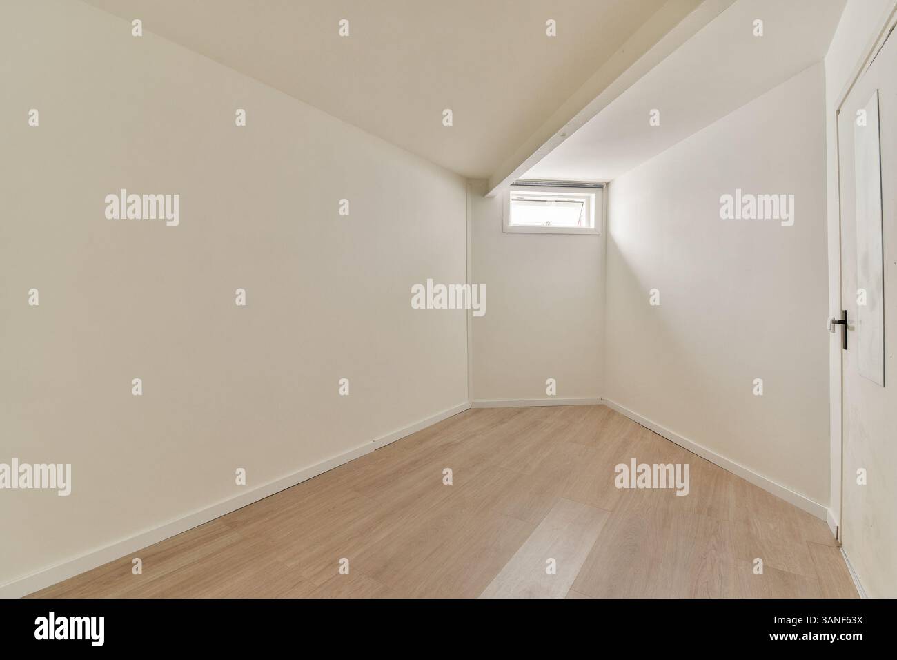 A simple and modern interior hallway with clean lines and minimal ...
