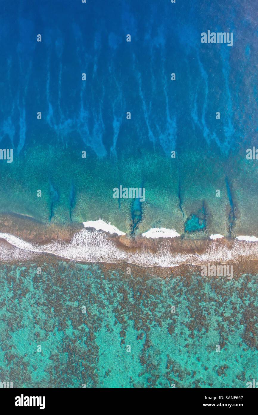 Aerial view of Cook's Bay and Moorea Reef, Moorea, French Polynesia ...