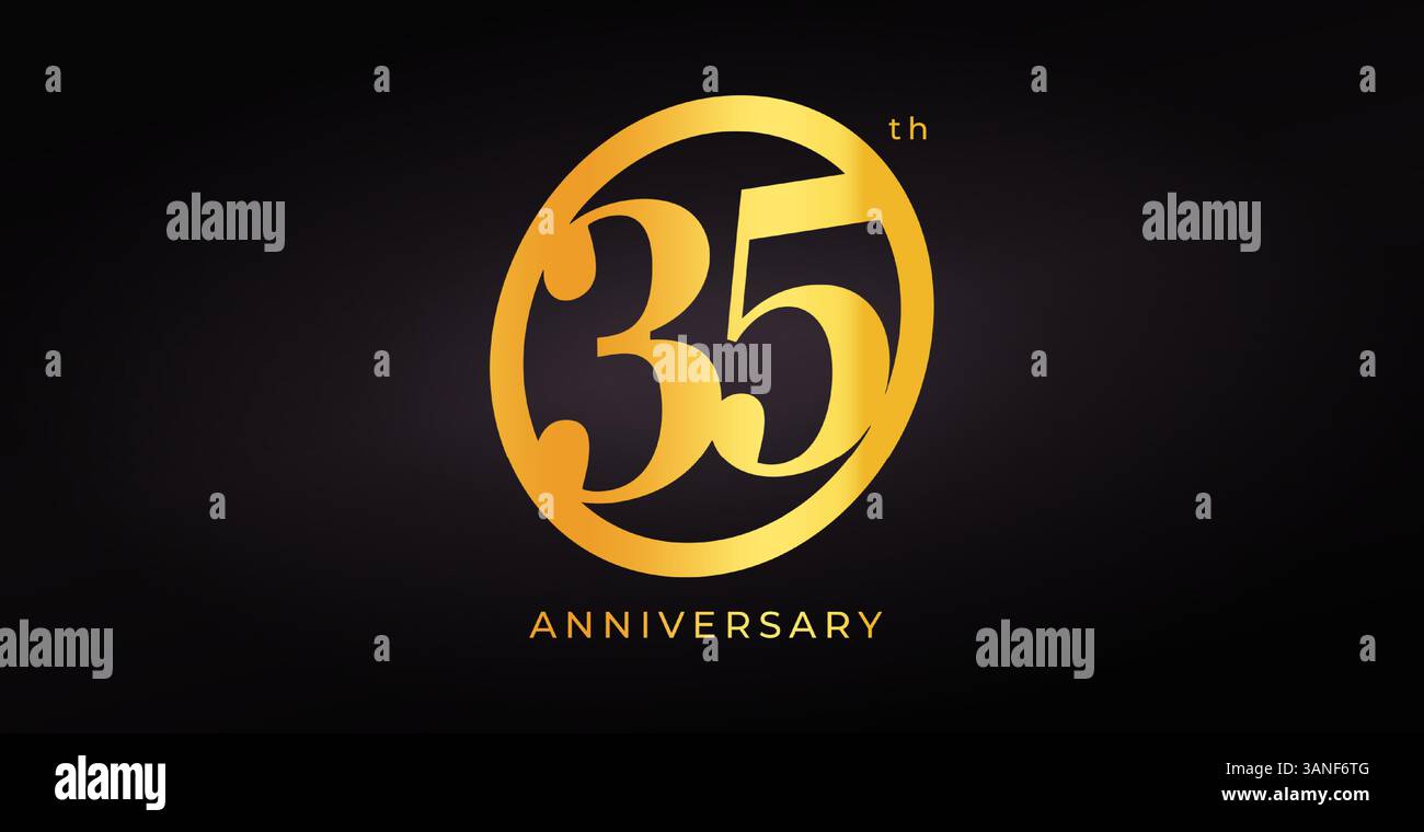 Luxury 35th Anniversary Logo Design With Golden Number In Elegant Style ...