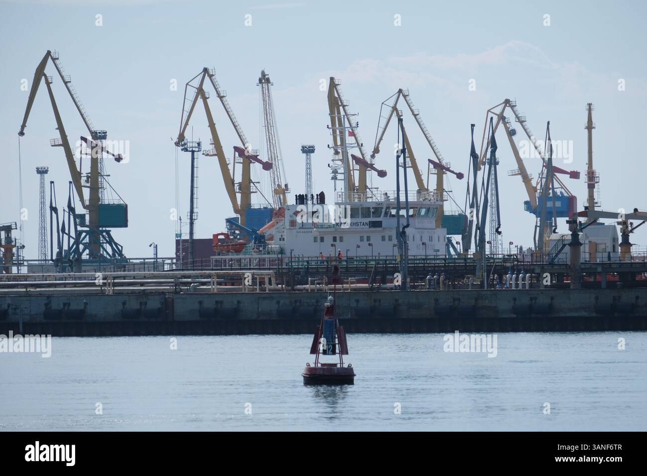 Aktau cargo port. The Caspian Sea Stock Photo - Alamy