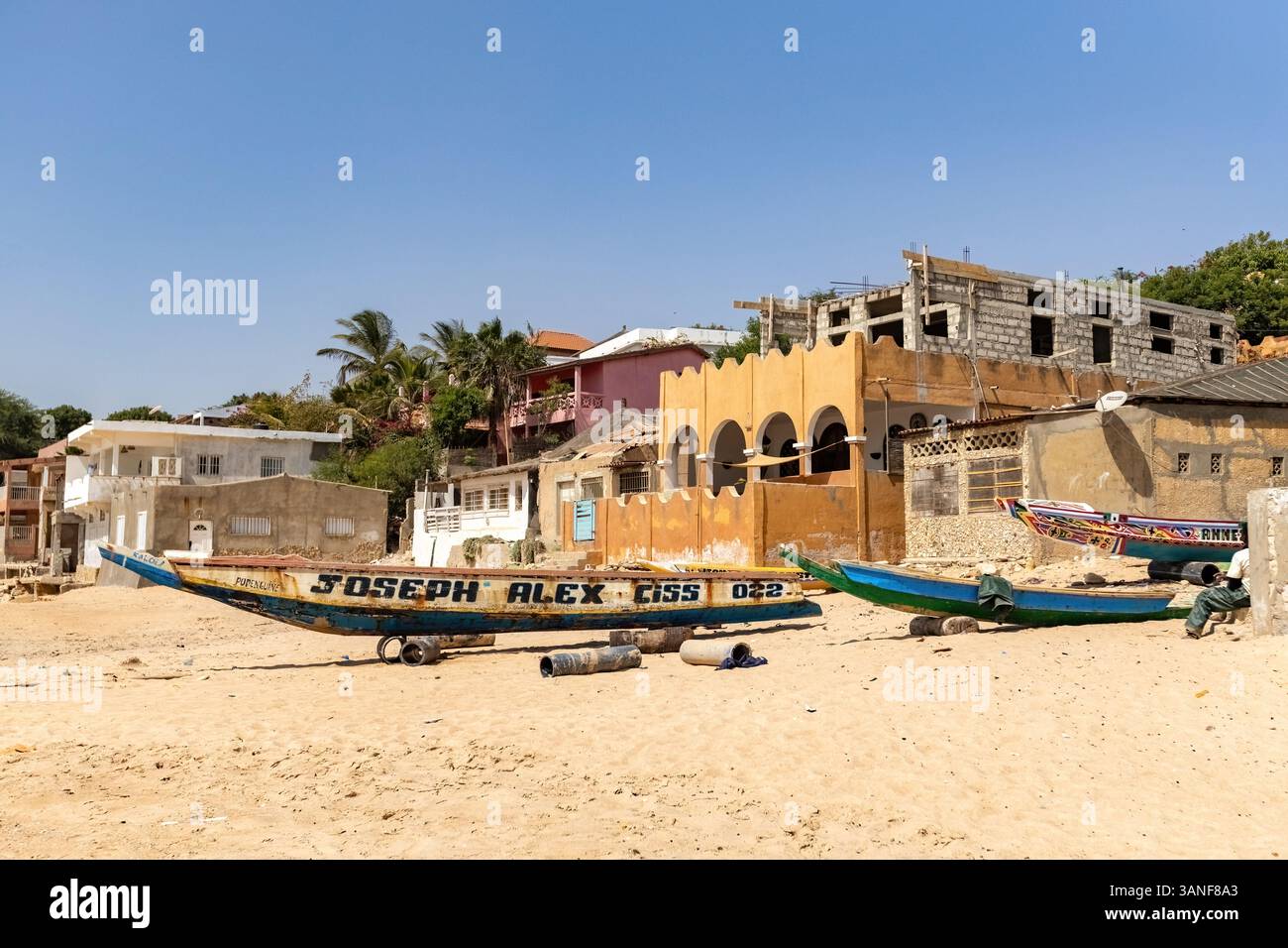 Old hotel building in Popenguine coastal town in Senegal Stock Photo ...