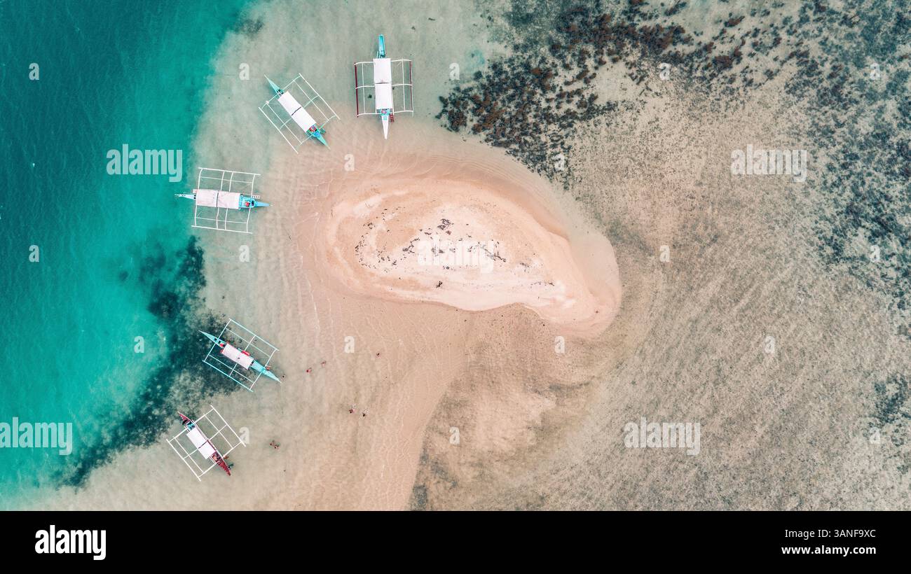 Aerial view of the Starfish Island in Phillippines, Palawan Island ...