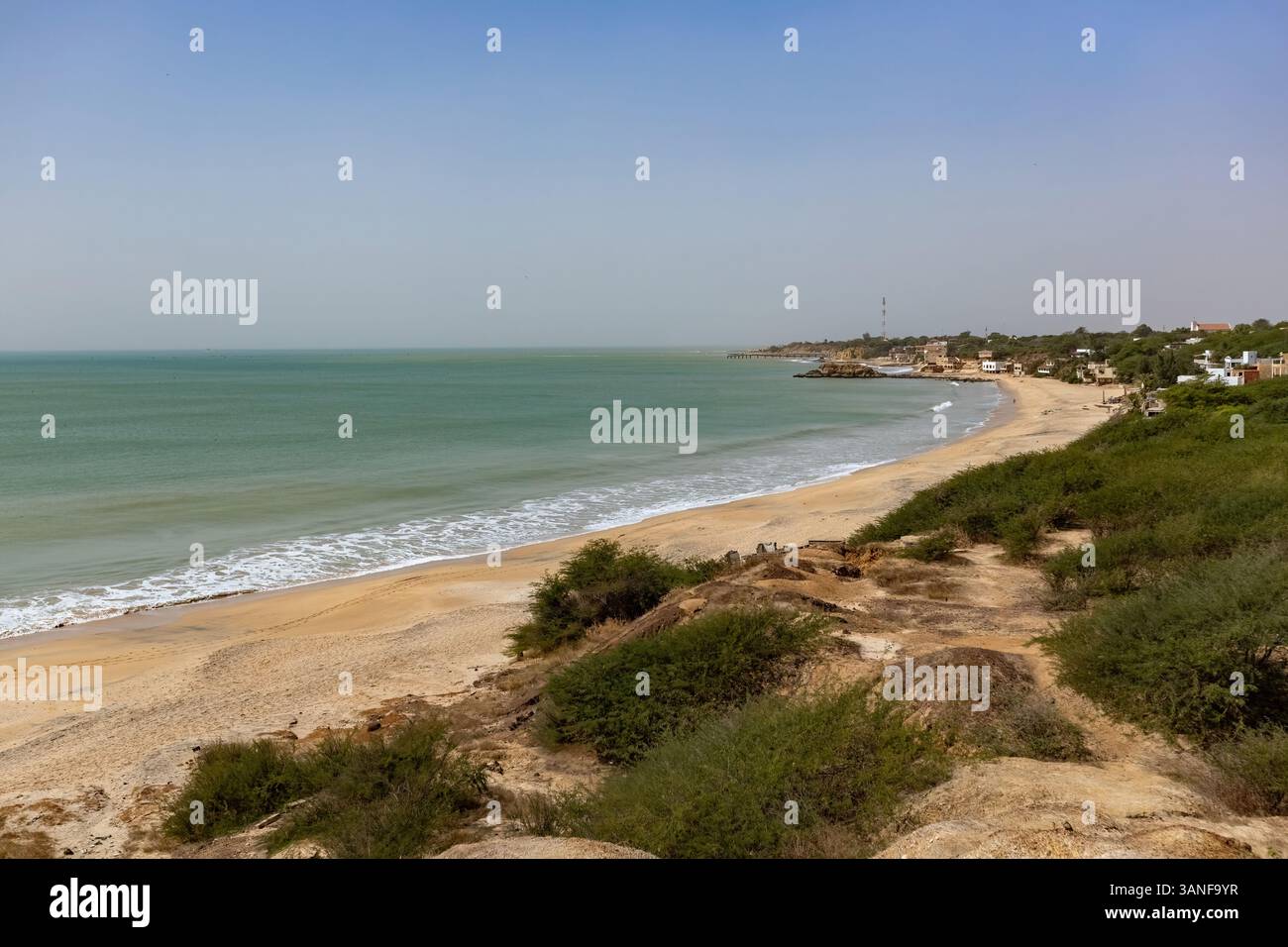 Aerial view of Popenguine Nature Reserve from the cliff Atlantic ocean ...