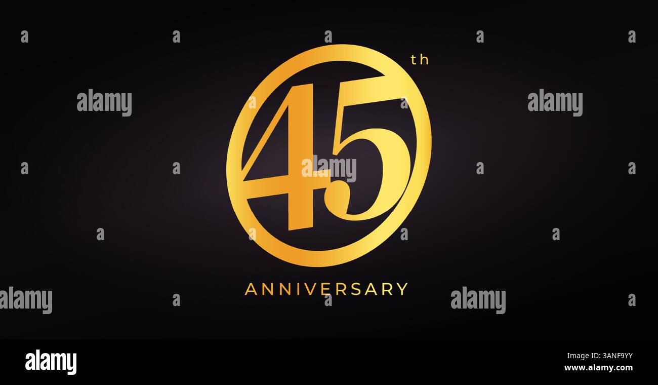 Luxury 45th Anniversary Logo Design With Golden Number In Elegant ...