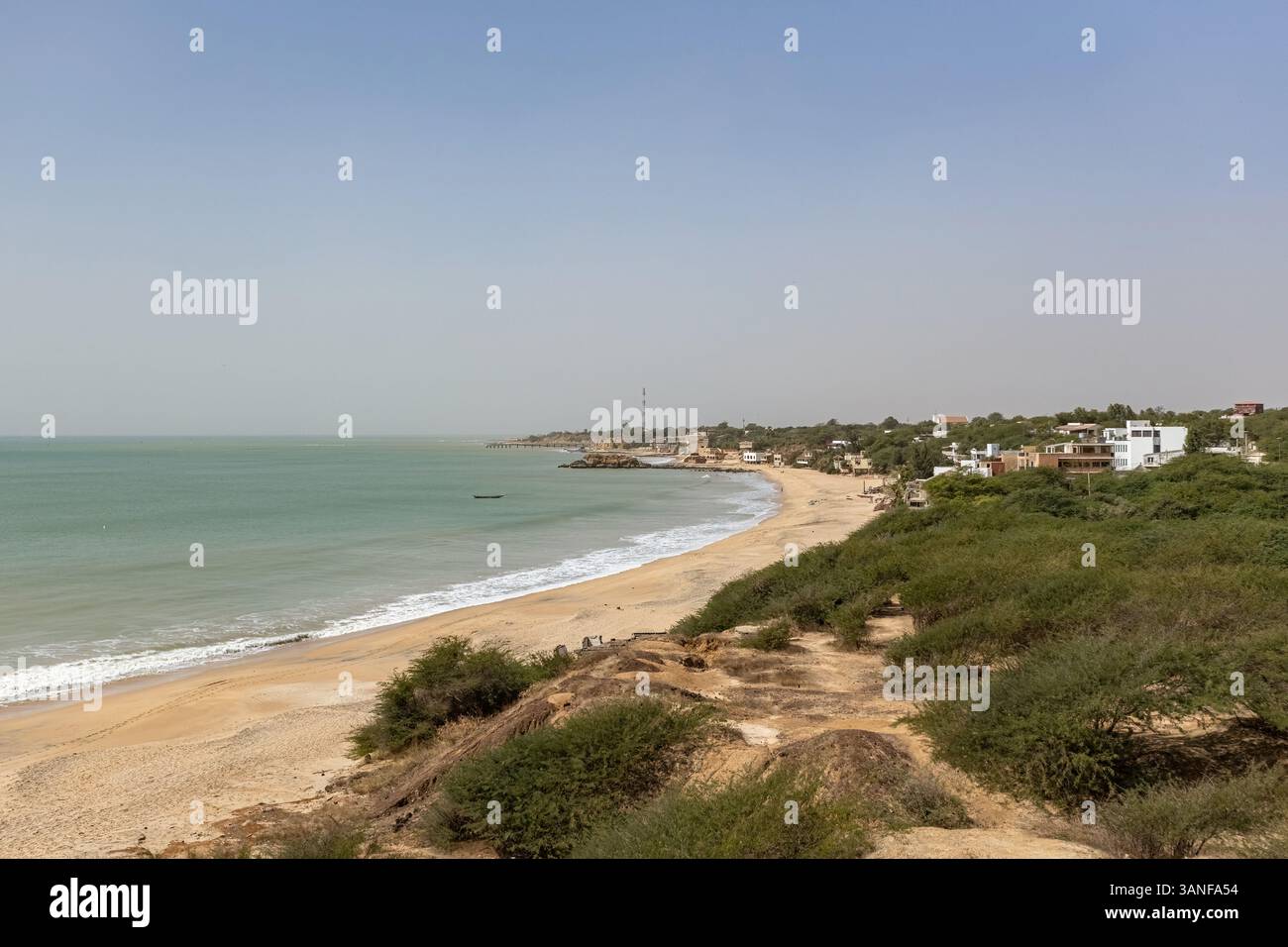 Aerial view of Popenguine Nature Reserve from the cliff Atlantic ocean ...