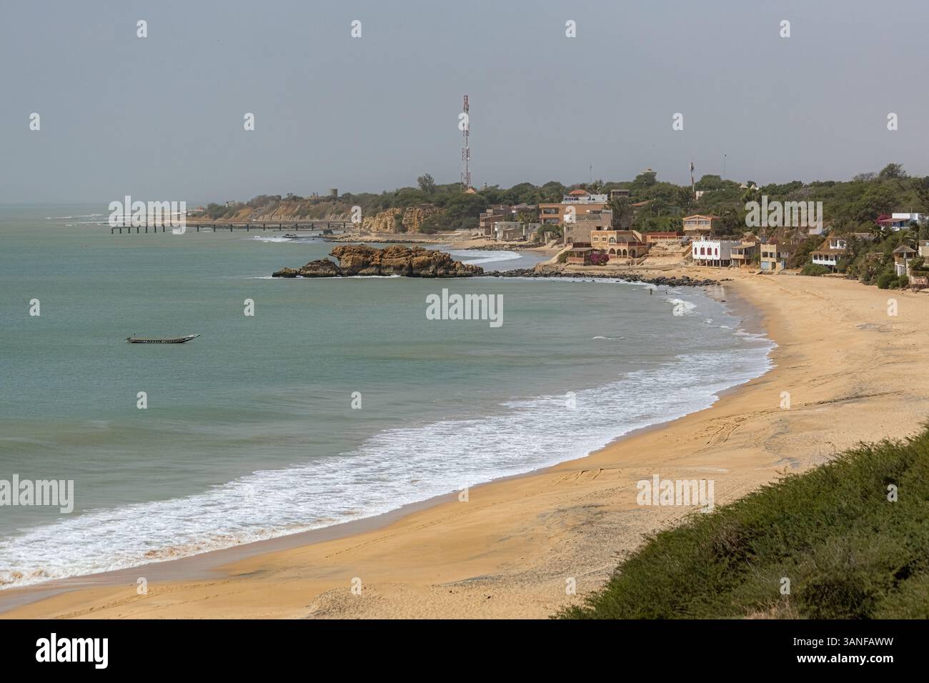 Aerial view of Popenguine Nature Reserve from the cliff Atlantic ocean ...