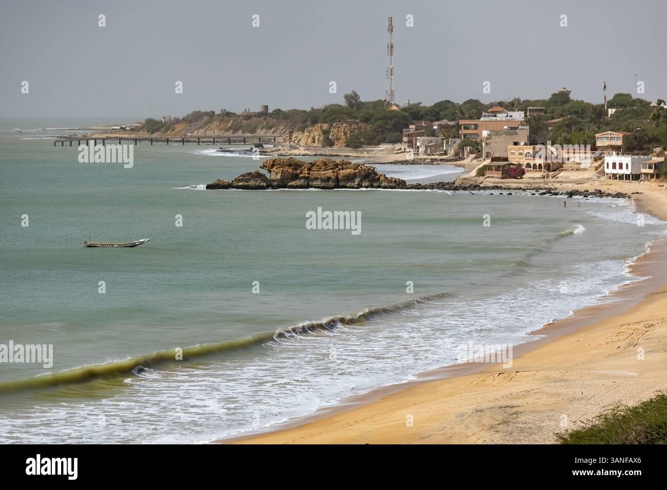 Aerial view of Popenguine Nature Reserve from the cliff Atlantic ocean ...