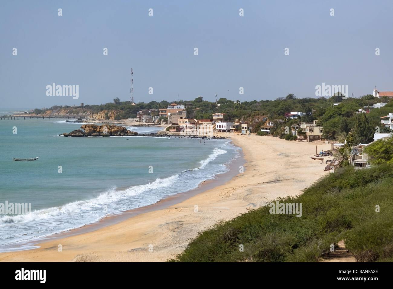 Aerial view of Popenguine Nature Reserve from the cliff Atlantic ocean ...