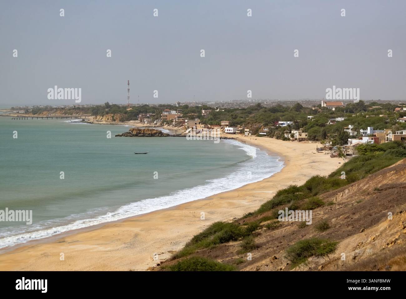 Aerial view of Popenguine Nature Reserve from the cliff Atlantic ocean ...