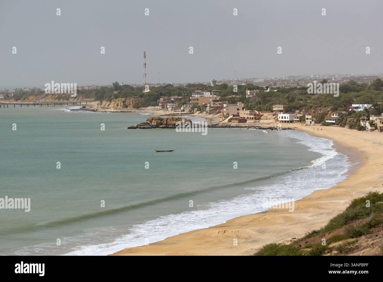 Aerial view of Popenguine Nature Reserve from the cliff Atlantic ocean ...