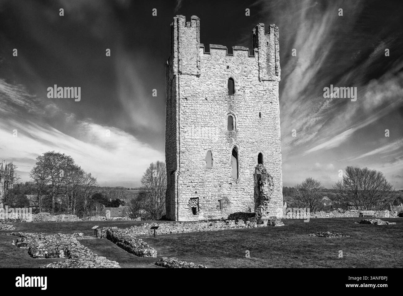 The image is of the ruins of Helmsley Castle in the North Yorkshire ...