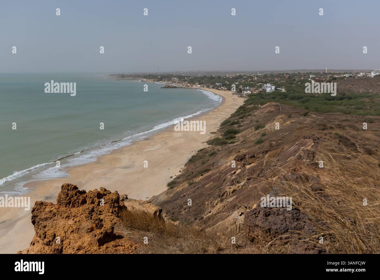 Aerial view of Popenguine Nature Reserve from the cliff Atlantic ocean ...