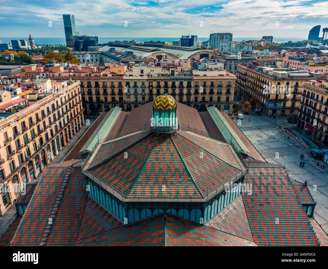 Aerial view of a city mall in Barcelona downtown, Spain Stock Photo - Alamy