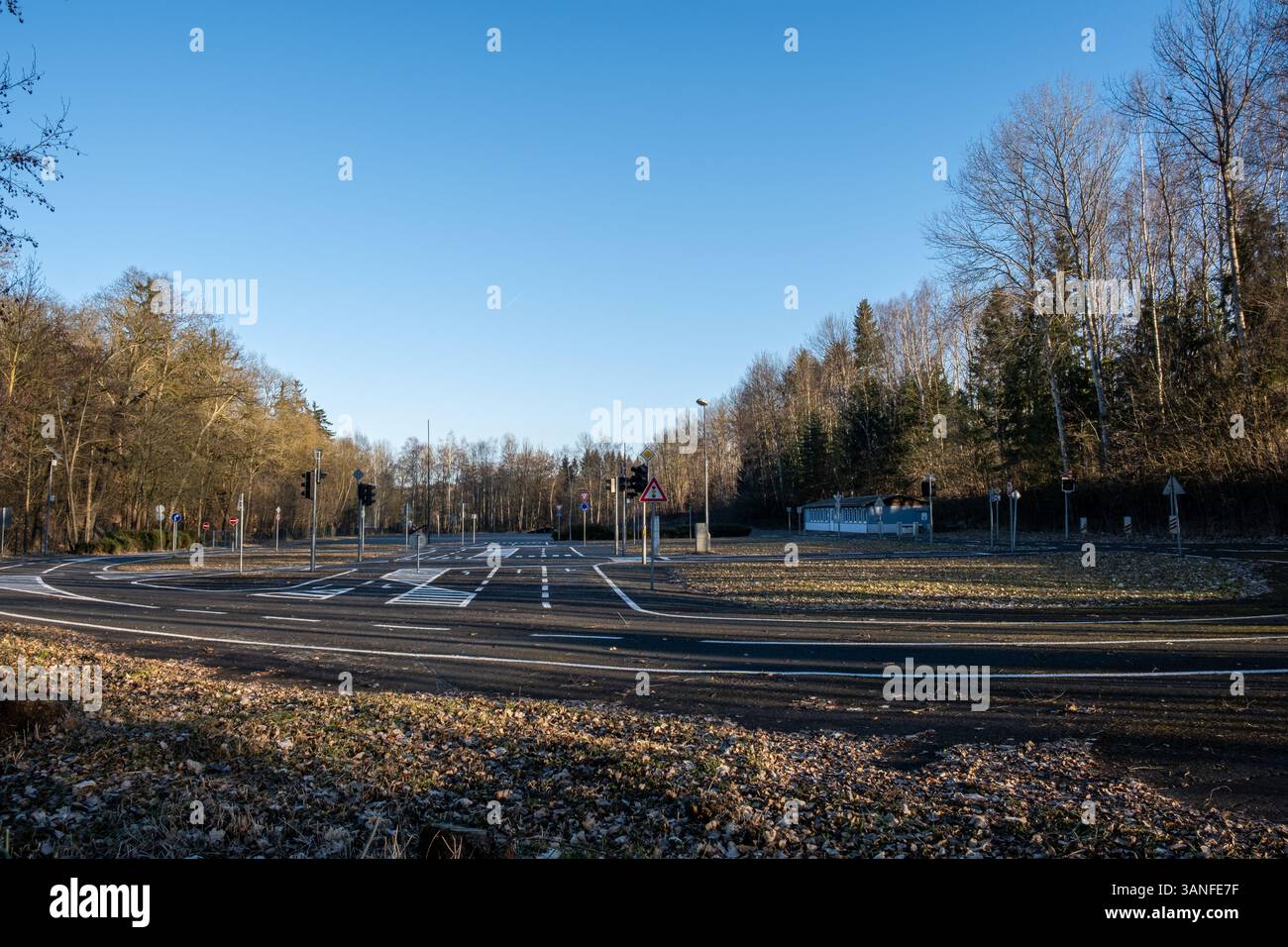 Empty traffic training ground with road signs Stock Photo - Alamy