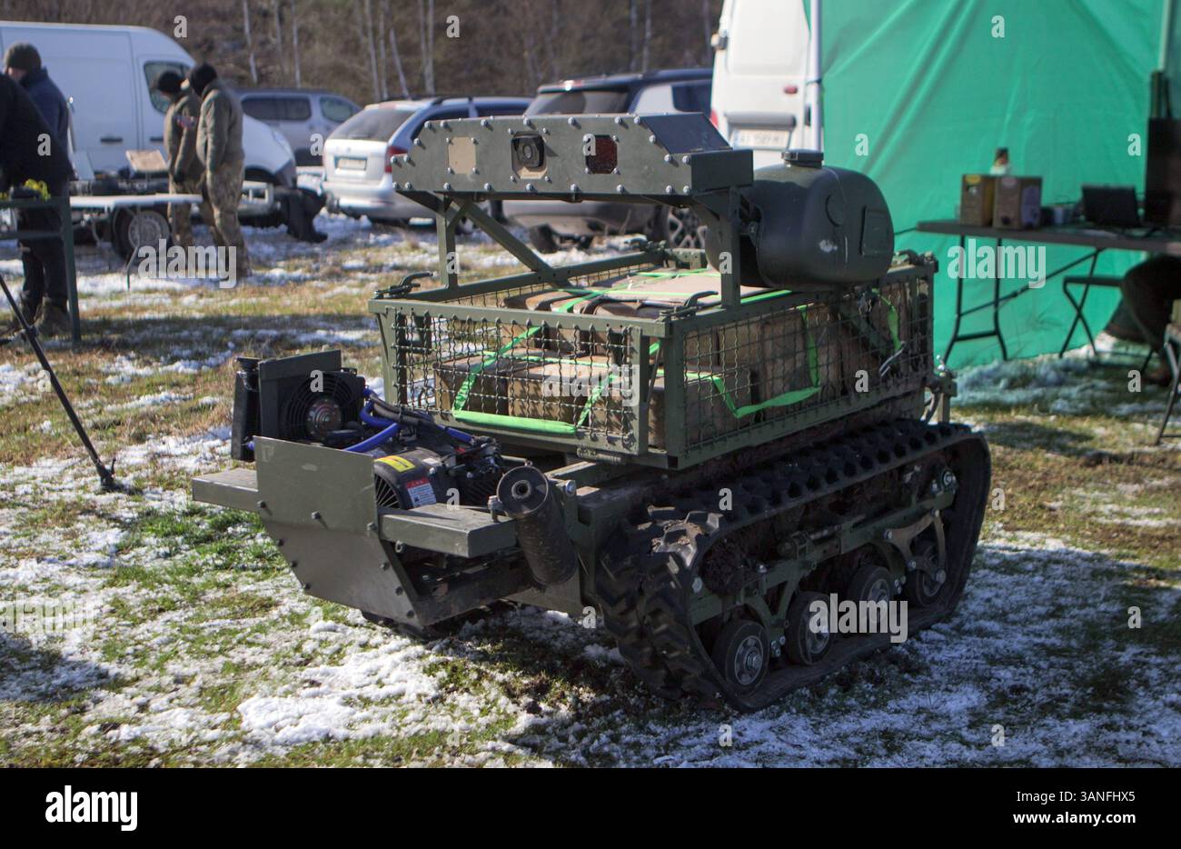 A ground-based robotic complex is displayed during Ukraine’s most ...