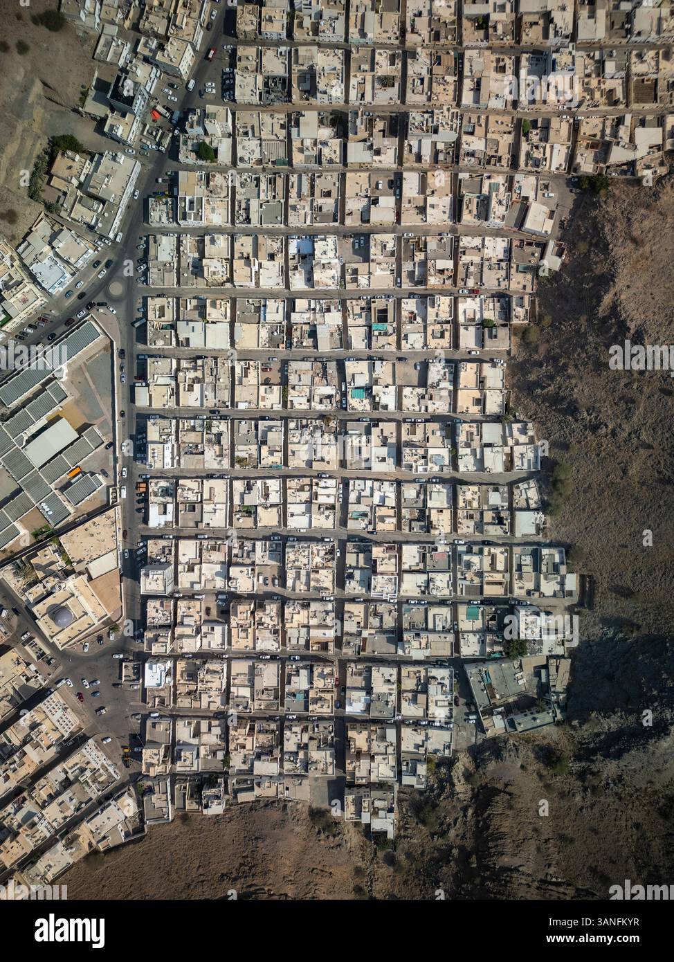 Aerial top down view of houses in Muscat, Oman Stock Photo - Alamy