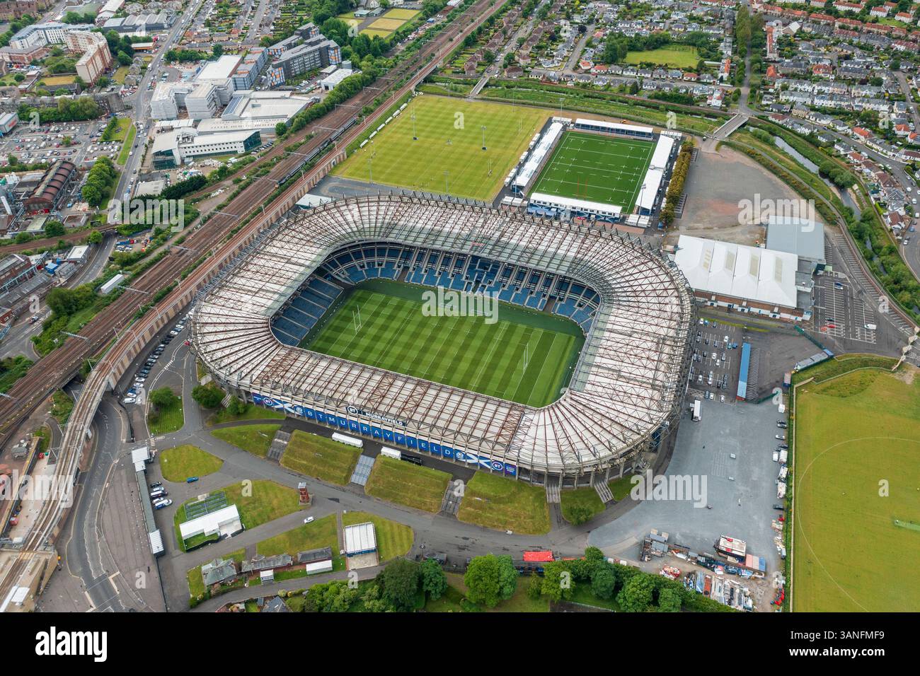 Aerial view of Scottish Gas Murrayfield Stadium, Roseburn St, Edinburgh ...