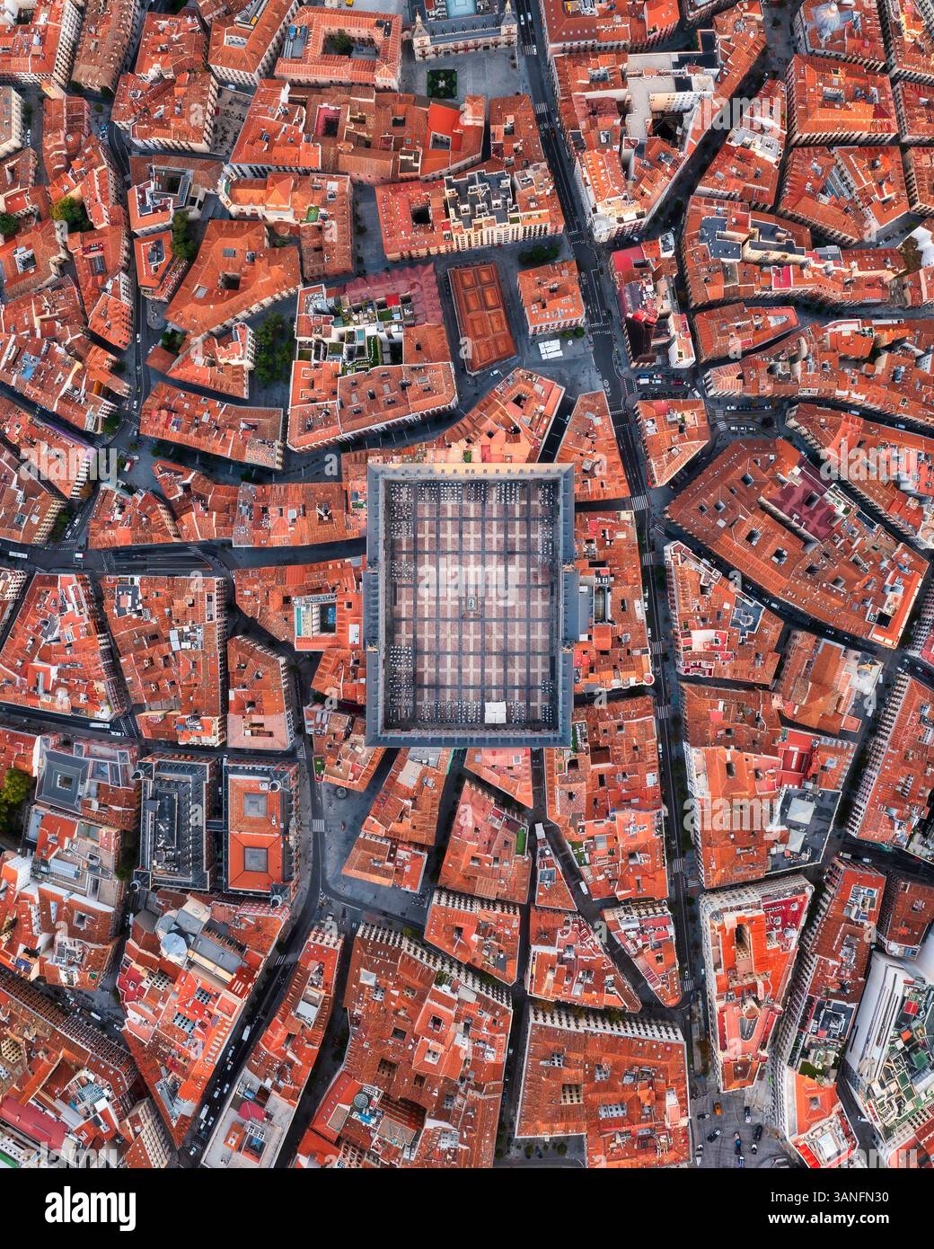 Aerial view above of Plaza Mayor, Madrid, Spain Stock Photo - Alamy