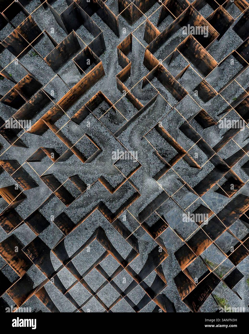 Aerial view of labyrinth at C-mine in Genk, Belgium Stock Photo - Alamy