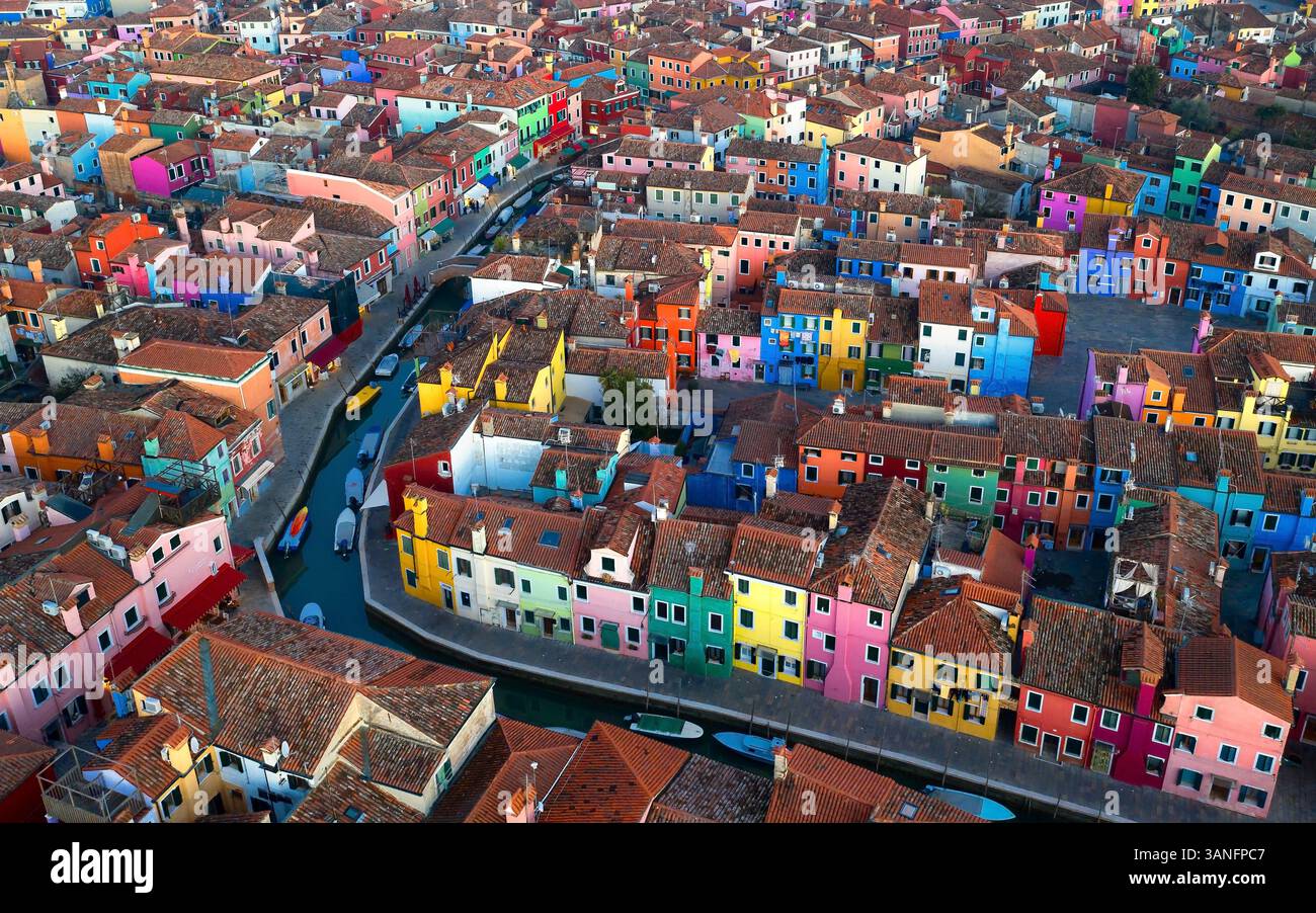 Aerial view of Burano Island Venice, Italy Stock Photo - Alamy
