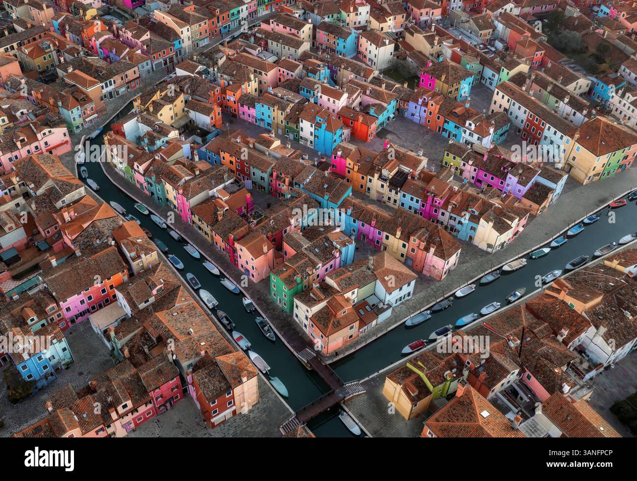 Aerial view of Burano Island Venice, Italy Stock Photo - Alamy