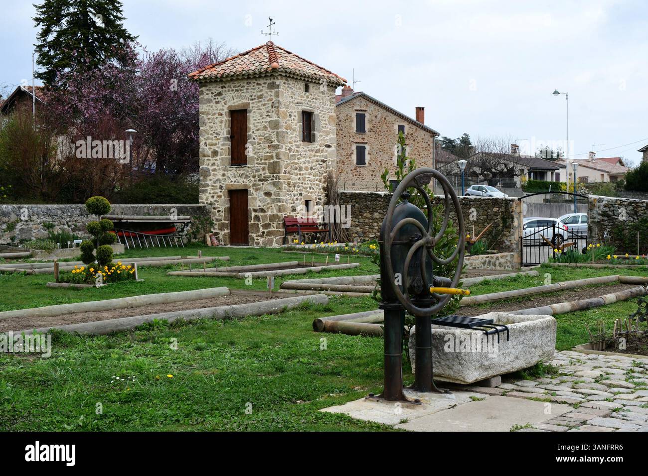 March 27, 2025, Boulieu Les Annonay, Ardeche, France: A public garden ...