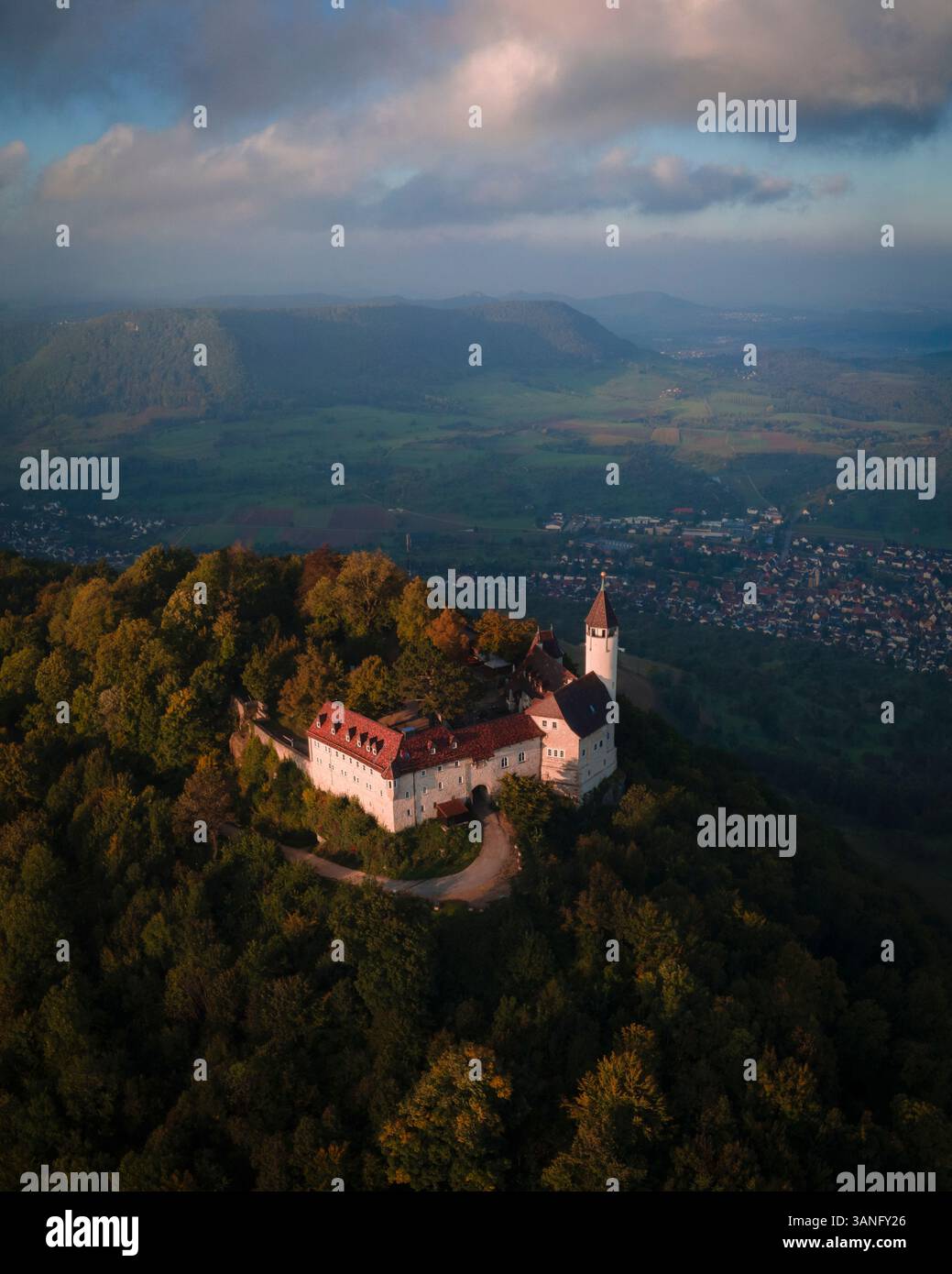 Aerial view castle burg teck hi-res stock photography and images - Alamy