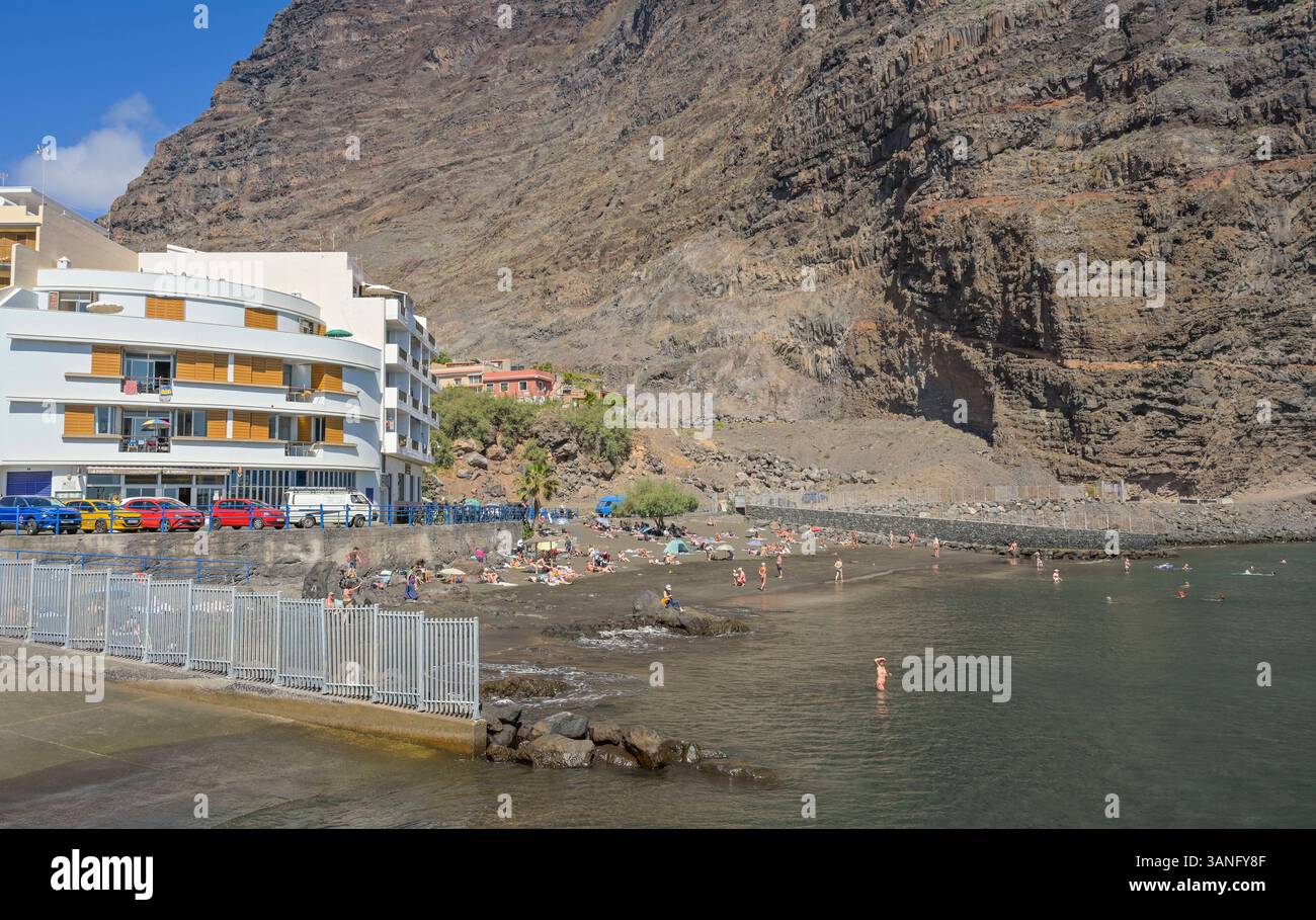 Strand, Playa De Vueltas, Ortschaft Vueltas im Valle Gran Rey, La Gomera, Spanien *** Beach ...