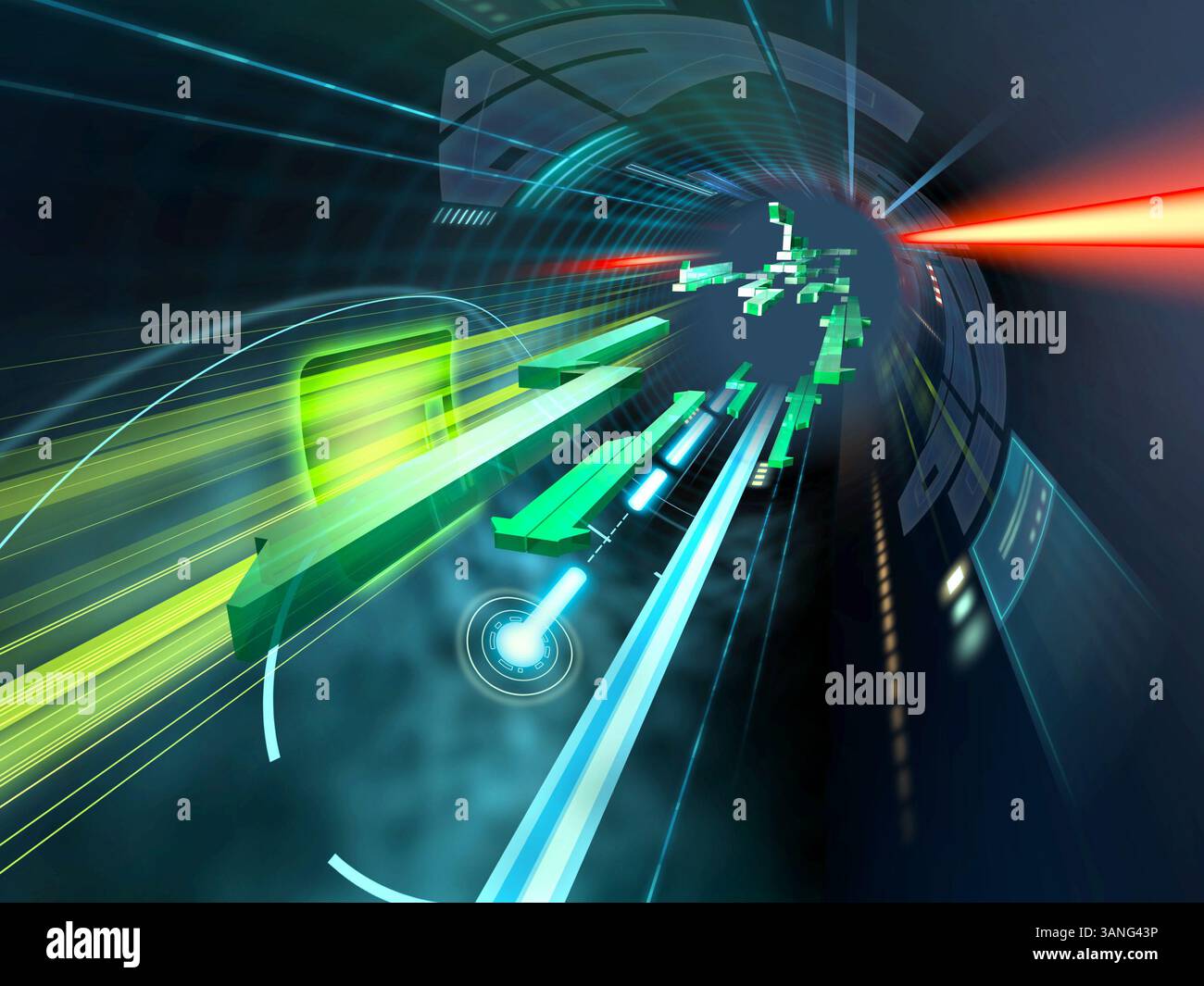 High technology background with some transparent geometric shapes ...